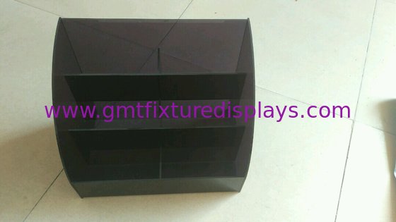 Black 3- Tier Tabletop Acrylic Nail Polish Display Holder Rack Organizer Plexiglass Cosmetic  Stand supplier
