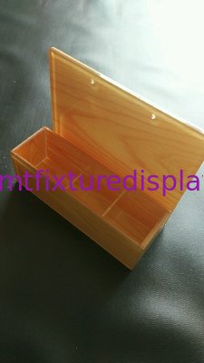 Wall Mounted Wood Grain Plexi Sign Holder Acrylic Display Stand W/ 3 Boxes Plastic Document Holder supplier