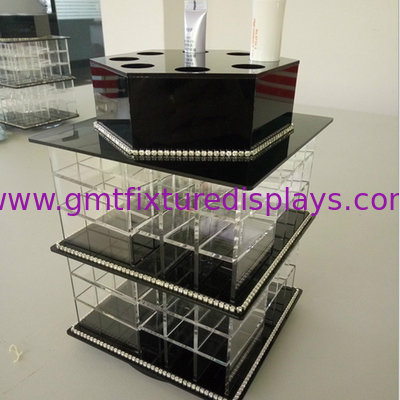 Acrylic Makeup Organizer for Cosmetics Compartment Plexiglass Cosmetics Display Case supplier