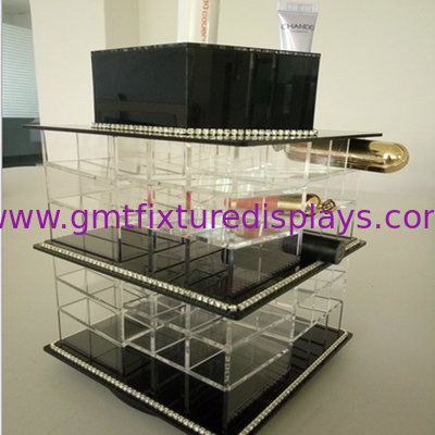 Acrylic Makeup Organizer for Cosmetics Compartment Plexiglass Cosmetics Display Case supplier