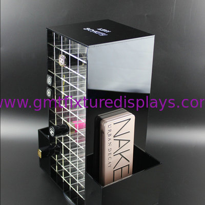 Acrylic Makeup Organizer for Cosmetics Compartment Plexiglass Rotating Lipstick Display supplier