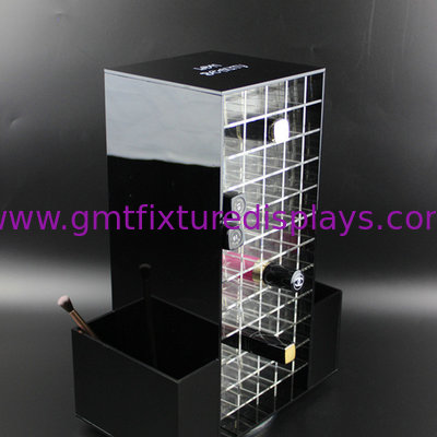 Acrylic Makeup Organizer for Cosmetics Compartment Plexiglass Rotating Lipstick Display supplier