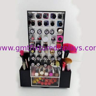 Acrylic Makeup Organizer for Brush Compartment Plexiglass Rotating Lipstick Display supplier