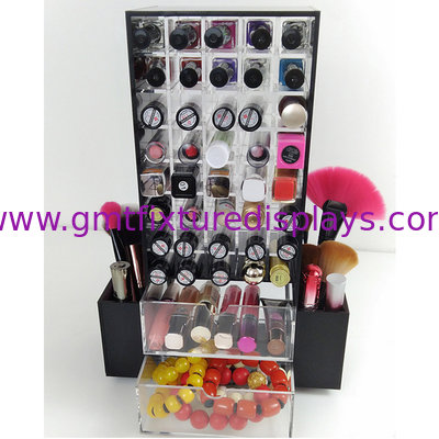 Acrylic Makeup Organizer for Brush Compartment Plexiglass Rotating Lipstick Display supplier