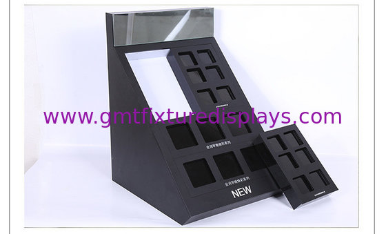 Acrylic Makeup Organizer for Powder Mat Compartment Plexiglass Cosmetics Display Stand supplier