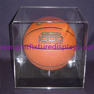 Acrylic Clear Basketball  Display Case Counter top Plexiglass Football Cube Holder Box supplier