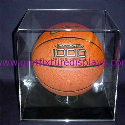 Acrylic Clear Basketball  Display Case Counter top Plexiglass Football Cube Holder Box supplier