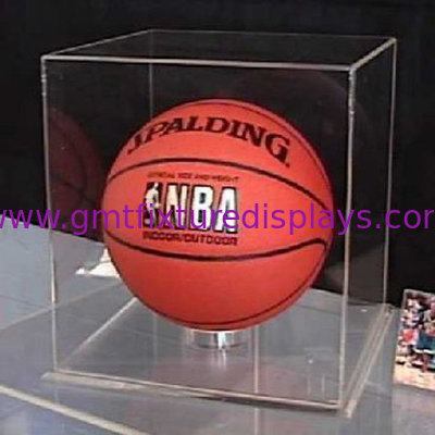 Acrylic Clear Basketball  Display Case Counter top Plexiglass Football Cube Holder Box supplier