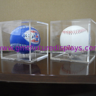 Acrylic Clear Baseball  Display Case Single Plexiglass Cube Holder Box for Small Ball supplier
