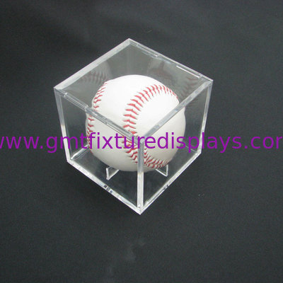 Acrylic Clear Baseball  Display Case Single Plexiglass Cube Holder Box for Small Ball supplier