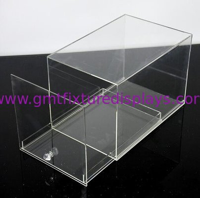 Fashion Plexiglass Display Shoe Drawer Case / Plastic Acrylic Shoe Box Storage Organizer supplier