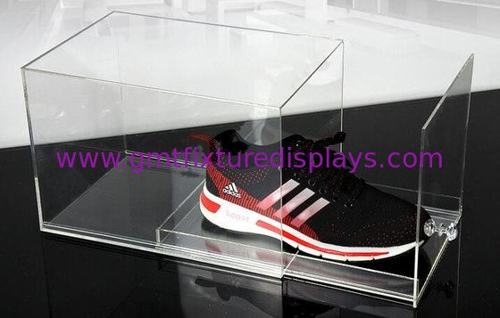 Fashion Plexiglass Display Shoe Drawer Case / Plastic Acrylic Shoe Box Storage Organizer supplier