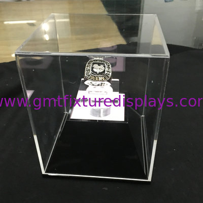 Acrylic Clear Basketball  MVP Ring Display Case Counter top Plexiglass Champion Medal Cube Holder Box supplier