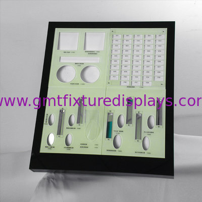 Acrylic Makeup Organizer for Powder Mat Compartment Plexiglass Cosmetics Eyelash Display Stand supplier