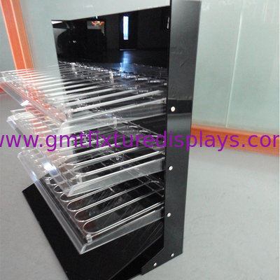 3 Tiers Acrylic Rack for Lipgloss Compartment Plexiglass Lipstick Display Stand supplier