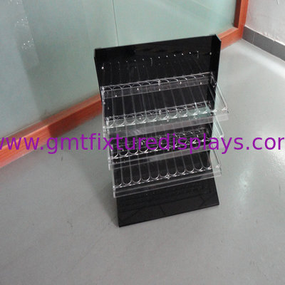 3 Tiers Acrylic Rack for Lipgloss Compartment Plexiglass Lipstick Display Stand supplier