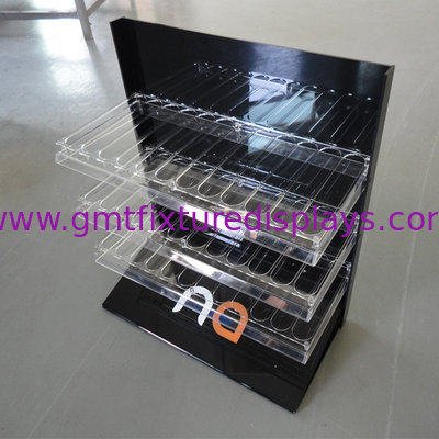 3 Tiers Acrylic Rack for Lipgloss Compartment Plexiglass Lipstick Display Stand supplier