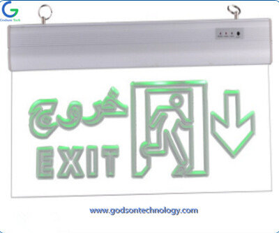Emergency Lighting Products Emergency Exit Sign GS-ES12 with AA 600mAh Ni-Cd Battery for Emergency Using