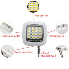 China LED FLASH light for Camera Mini Selfie Sync for IOS Android with USB Cable GK-FL01 supplier
