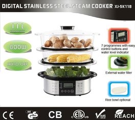China High Power Auto off 7 programmes External water 11L Digital Stainless Steel Steam Cooke12818A supplier