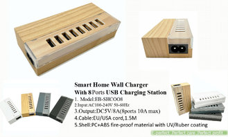 China Smart Home Wall Charger With 8 Ports USB Charging station r for Iphone / iPod/Ipad/Samsung SHC008 supplier