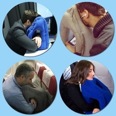 China Woollip Air Pillow Travel Grey soft inflatable body Pillow for Travel Sleeping Portable Body head Support  GK-TP01 supplier