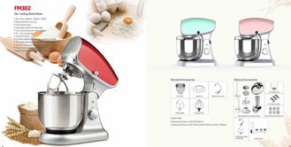 China Rotary switch Bowl-lift design stainless steel Skid-resistant feet Stand Mixer FM-302 supplier