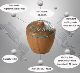 China 7 Color Changing LED Light Aromatherapy Essential Oil Diffuser air ultrasonic humidifier Light Wood color YD-027 supplier