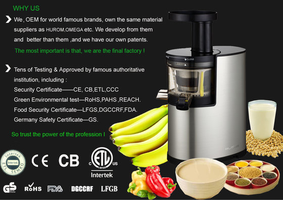 Fruit vegetable Multifunctional big mouth AC Induction slow juicer PU-006/PU-007/PU-008 supplier