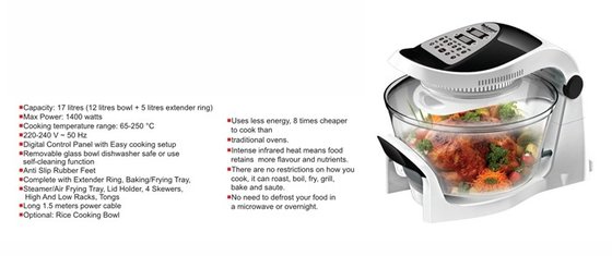 New generation Multifunctional of Rotary fat and oil free AIR FRYER/Halogen oven GK-MT-A20 supplier