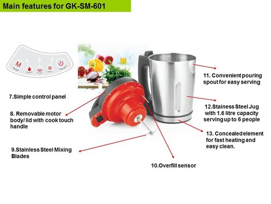 Multifunction Intelligent control systems prevents dry burning super soup maker GK-SM-601 supplier