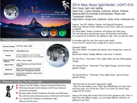 Healing moon light / moon shape kids night light GK-WY-DW4002 supplier