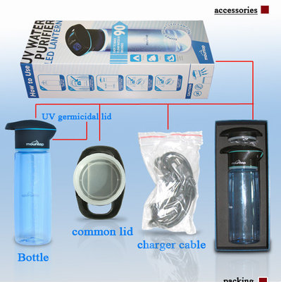 Portable Mountop Outdoor Sports UV Water Purifier & Handy Bottle LED For Camping Hiking supplier