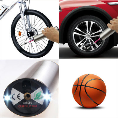 Electric Mini stainless steel Portable Bicycle compact tyre inflator AP-108 supplier