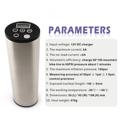 Electric Mini stainless steel Portable Bicycle compact tyre inflator AP-108 supplier