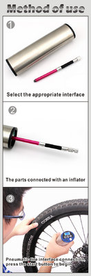 Electric Mini stainless steel Portable Bicycle compact tyre inflator AP-108 supplier