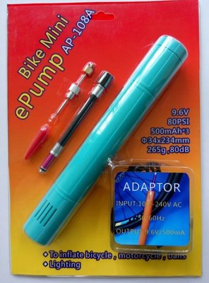 Electric Mini stainless steel Portable Bicycle compact tyre inflator AP-108 supplier