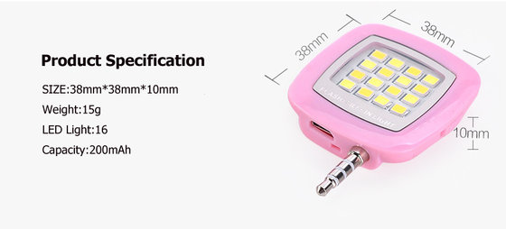 LED FLASH light for Camera Mini Selfie Sync for IOS Android with USB Cable GK-FL01 supplier