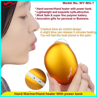 Innovative usb rechargeable mini electronic hand warmer With power bank WY-MG-01 supplier
