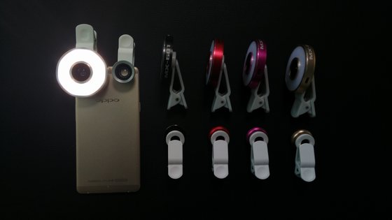 6 in 1 LED Night Using Selfie Sync Effect Micro Fisheye Wide Lens for Camera, Phone FS-01 supplier