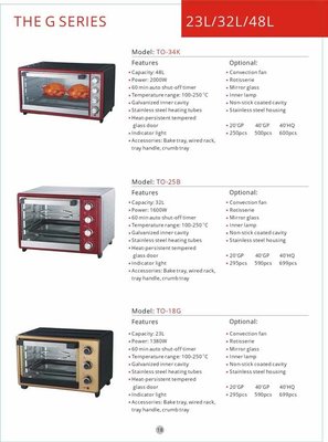 Toaster oven in home appliance Kitchen convection Vertical  toaster oven GK-T0-34K supplier