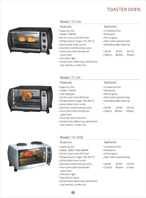 Toaster oven in home appliance Kitchen convection Vertical  toaster oven GK-T0-34K supplier