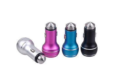 Quick Charger 3.0 Patent  aluminum Intelligent  USB Car Charger for Iphone / iPod/Ipad/Samsung emergency hammer QCC206 supplier