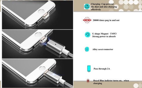Magentic cable with dust plug for android or Apple smart phone GK-MC01 supplier