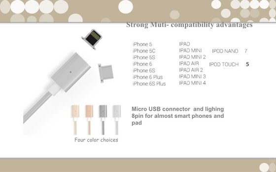 Magentic cable with dust plug for android or Apple smart phone GK-MC01 supplier