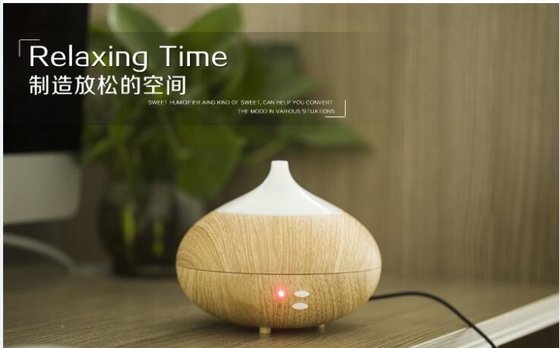 Ultrasonic electric portable aromatherapy essential oil diffuser wood with 7LED light GK-HU07 supplier