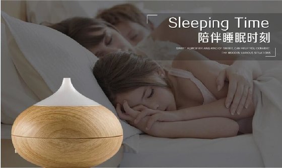 Ultrasonic electric portable aromatherapy essential oil diffuser wood with 7LED light GK-HU07 supplier