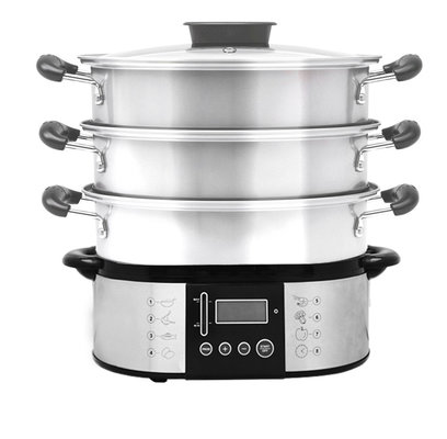 High Power Auto off 7 programmes External water 11L Digital Stainless Steel Steam Cooker XJ-92214/VS supplier