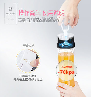SANS Unique Portable bottle stores vacuum by Hand 0.6L Keep  food and liquid longer fresh GK-PB01 supplier