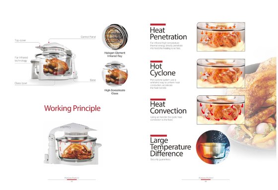 1.2L Halogen Oven lifting base with arm Multifunctional of Rotary fat and oil free AIR FRYER GK-CKY-688D supplier